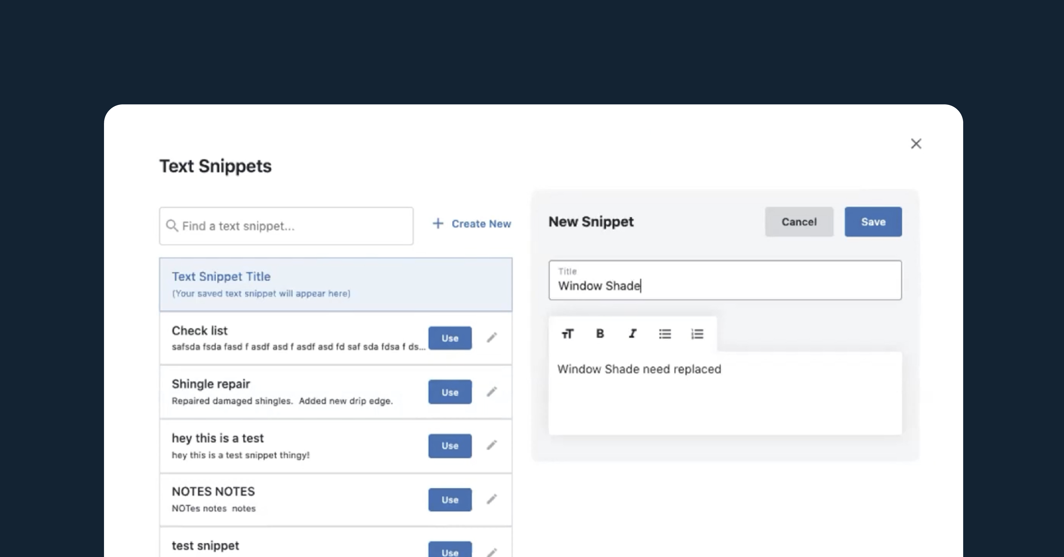 Text Snippets for Photo Reports | CompanyCam Class